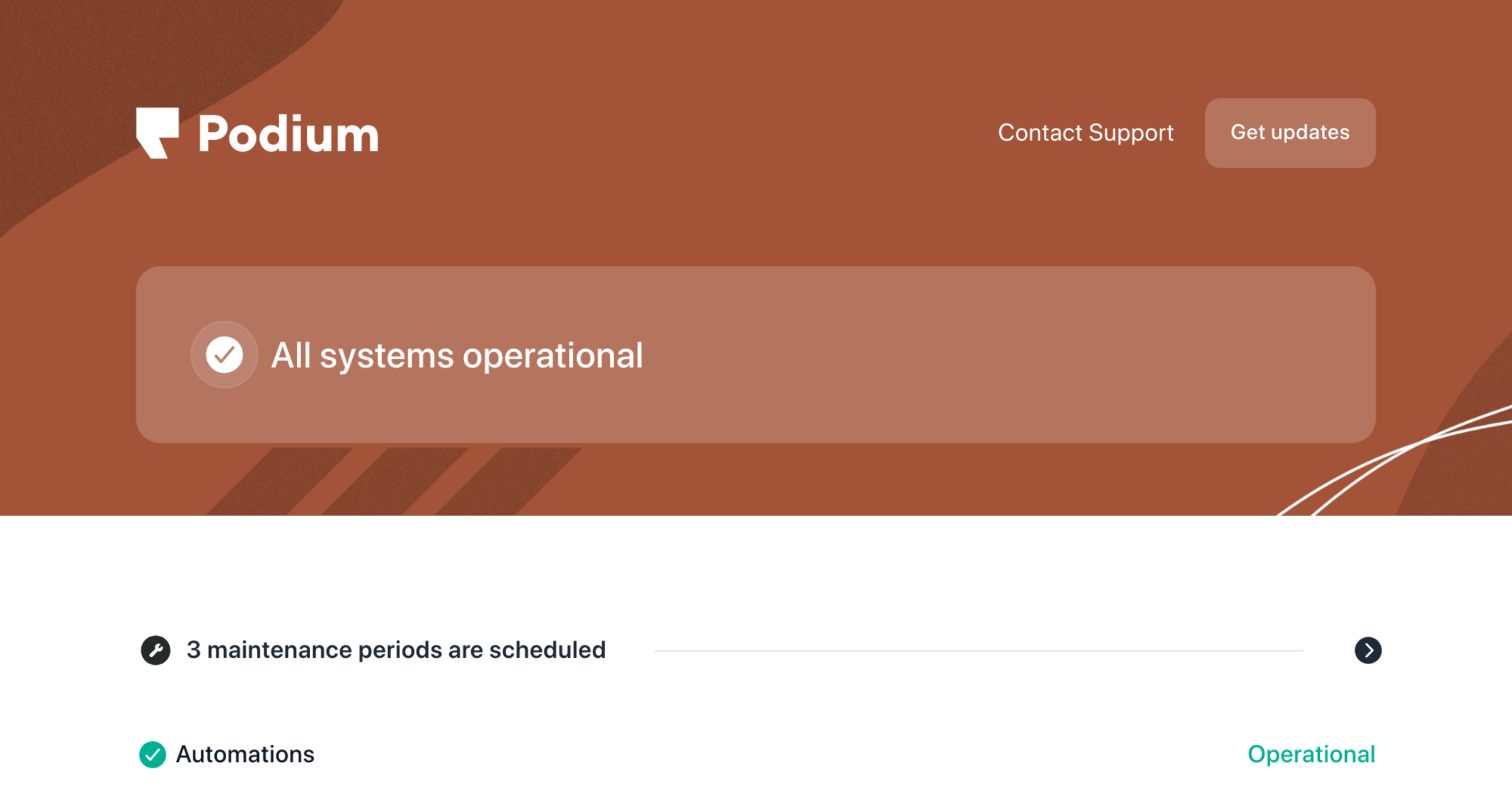 Get updates by email - Podium Status